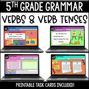 Digital Grammar Activities – Verbs and Verb Tenses – 5th Grade ...